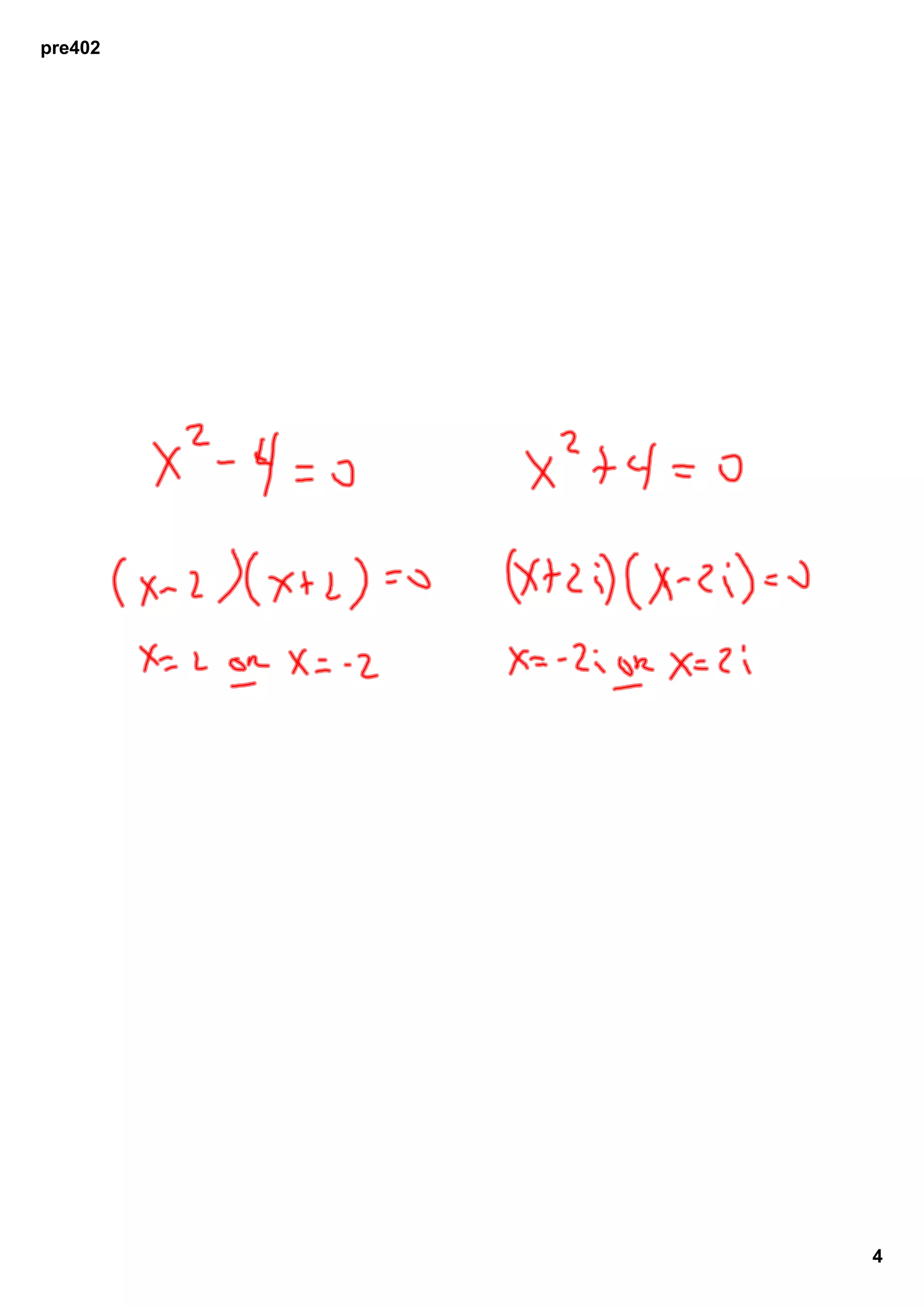 pre Calculus 402 Complex Numbers | PDF