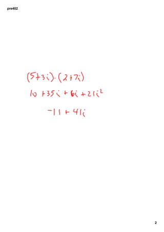 pre Calculus 402 Complex Numbers | PDF