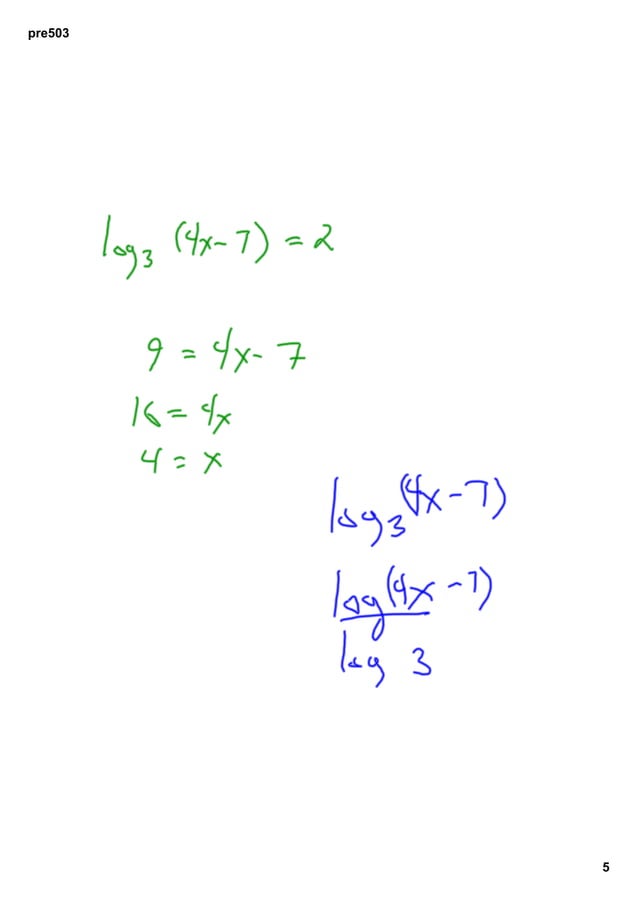 PreCalculus 503 Logarithms | PDF