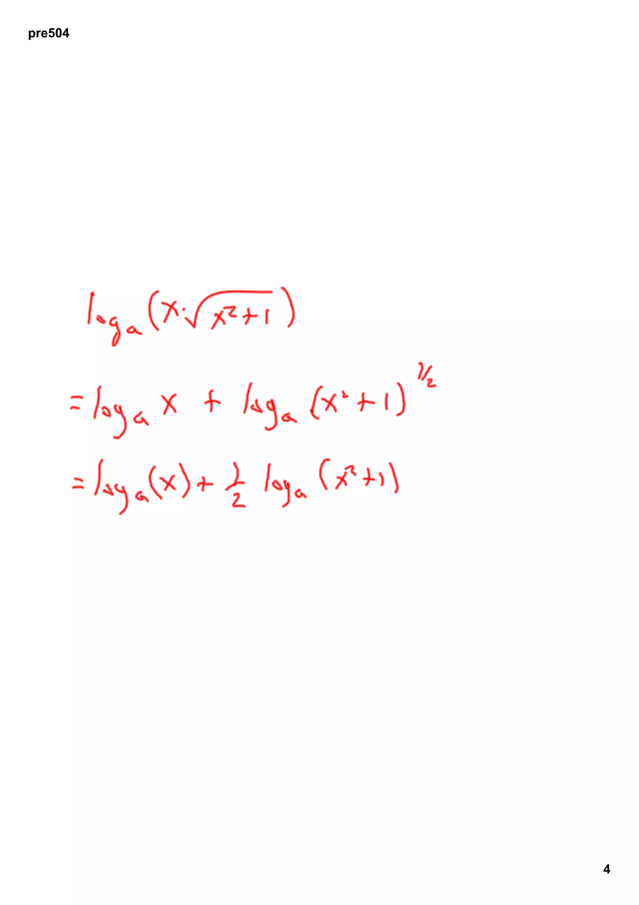preCalculus 504 Log Rules | PDF