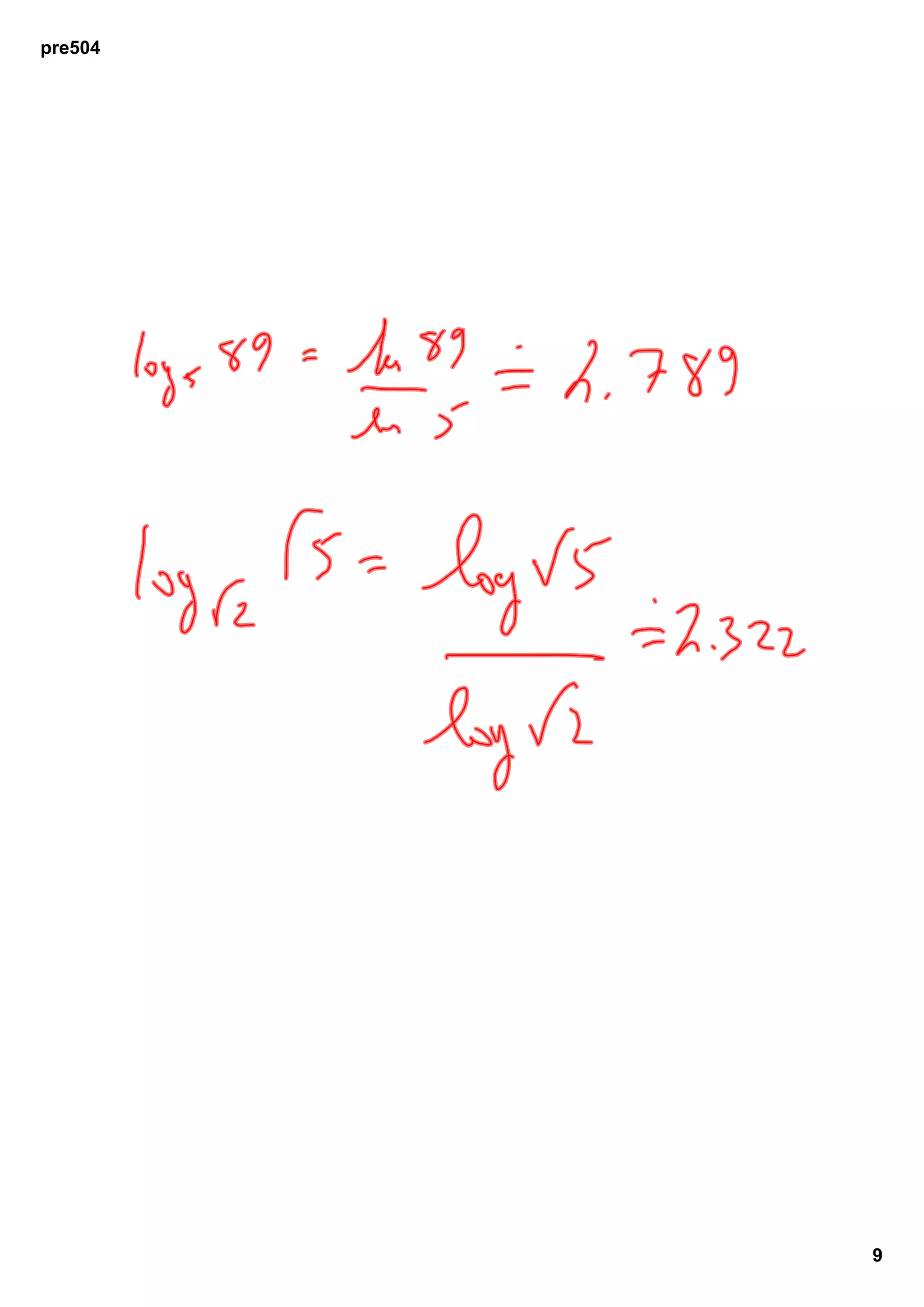 preCalculus 504 Log Rules | PDF