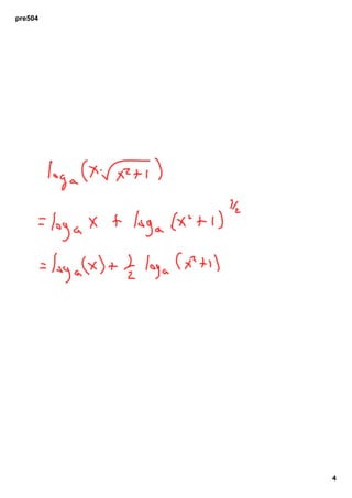 preCalculus 504 Log Rules | PDF