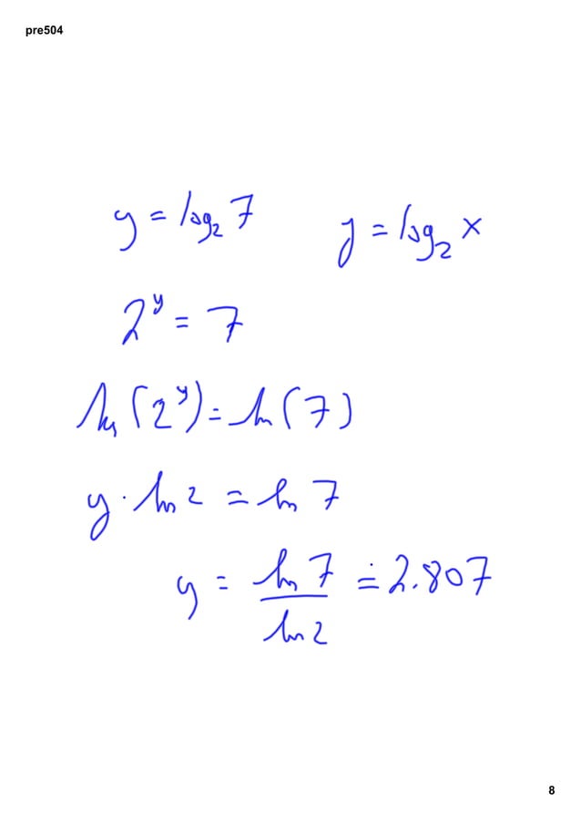 preCalculus 504 Log Rules | PDF