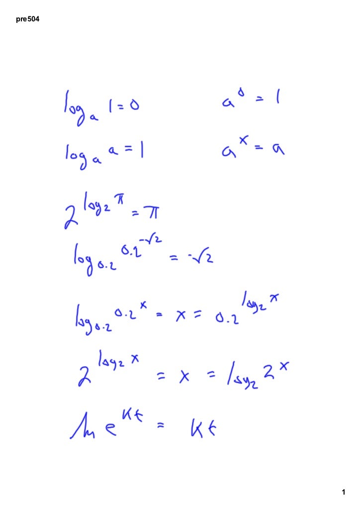 preCalculus 504 Log Rules