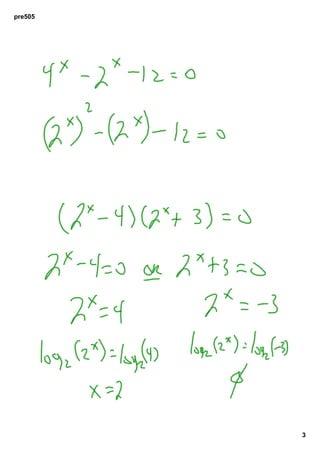 preCalculus 505 Solving Log Equations | PDF