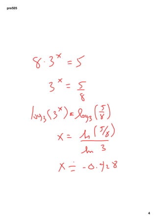 preCalculus 505 Solving Log Equations | PDF