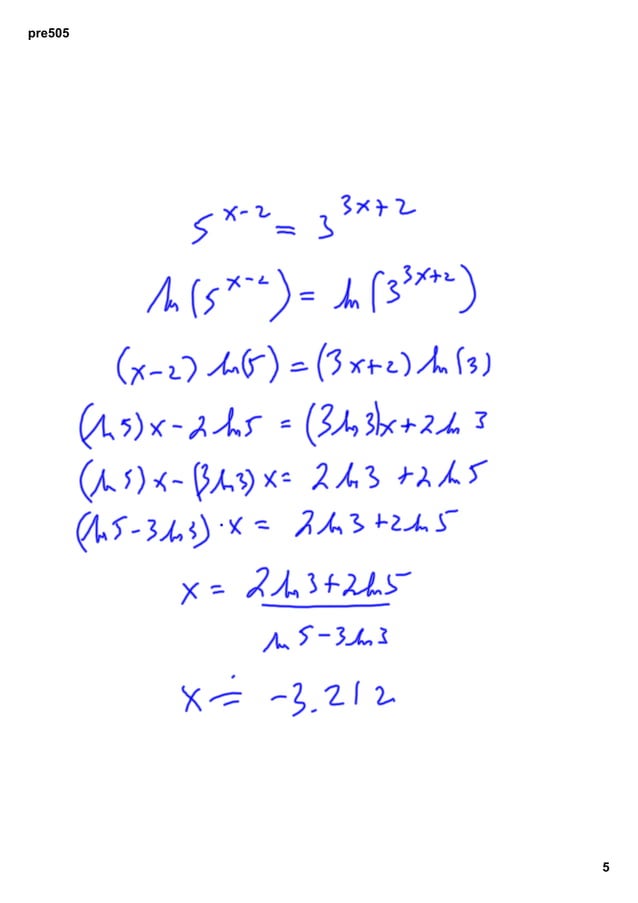preCalculus 505 Solving Log Equations | PDF