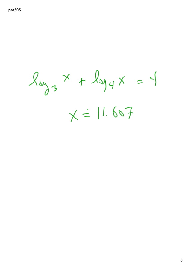 preCalculus 505 Solving Log Equations | PDF