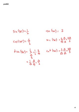 preCalculus SOHCAHTOA | PDF