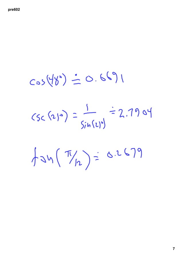 preCalculus SOHCAHTOA | PDF