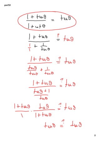 preCalculus 701 Proving Trig Identities | PDF