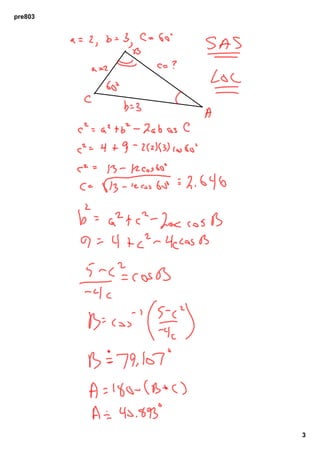 preCalculus 803 Law of Cosines! | PDF