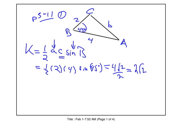 preCalculus 804 Triangle Areas! | PDF