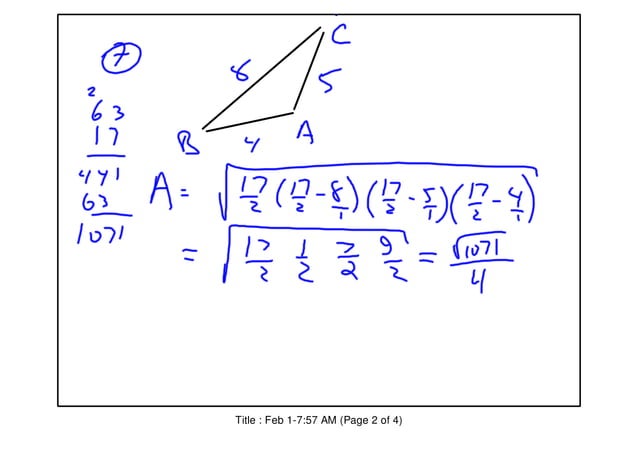 preCalculus 804 Triangle Areas! | PDF