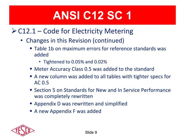 ANSI Standard and Recent Updates That Affect Metering | PPT