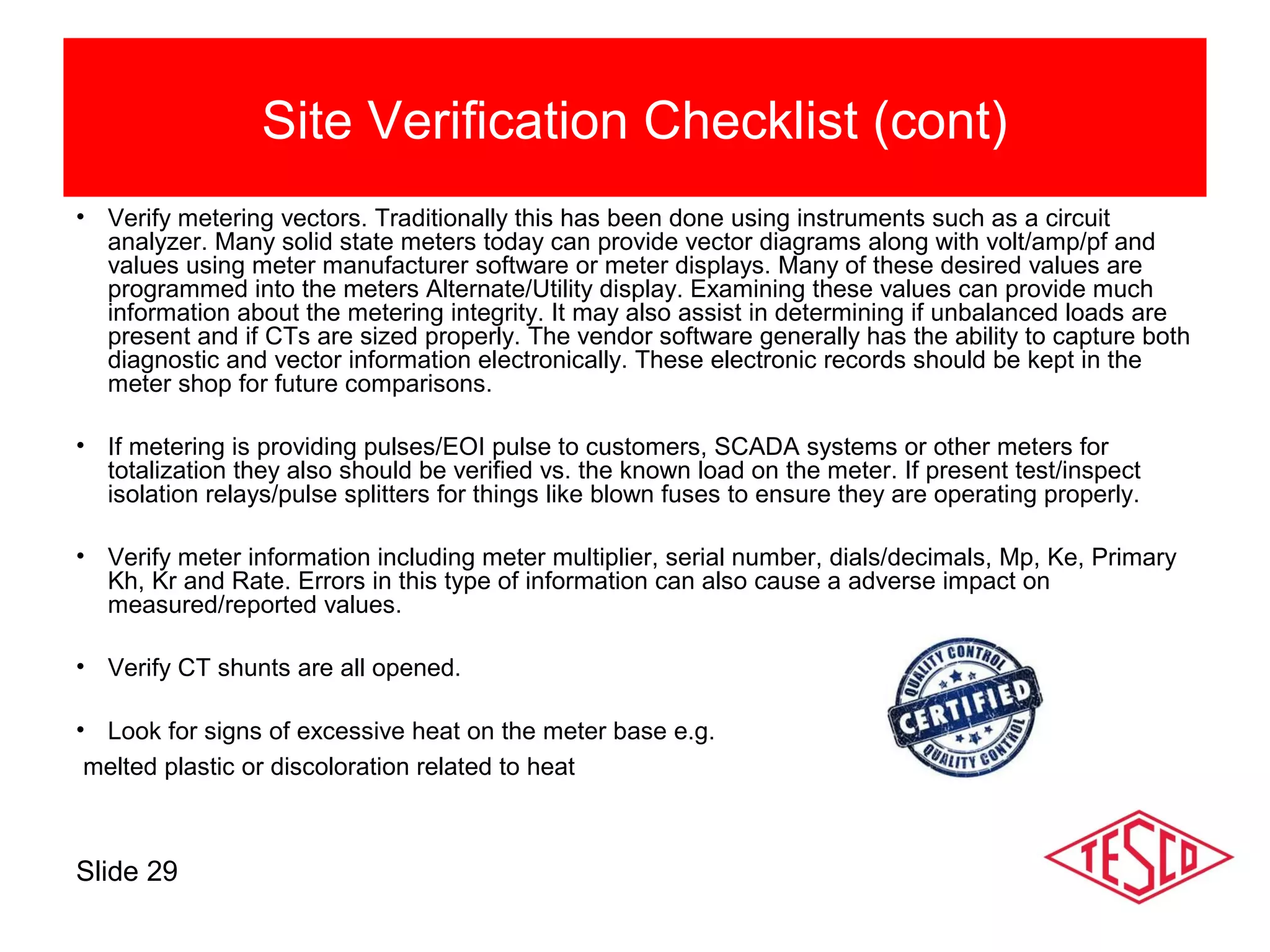 Transformer Rated Metering Site Verification | PPT | Physics | Science