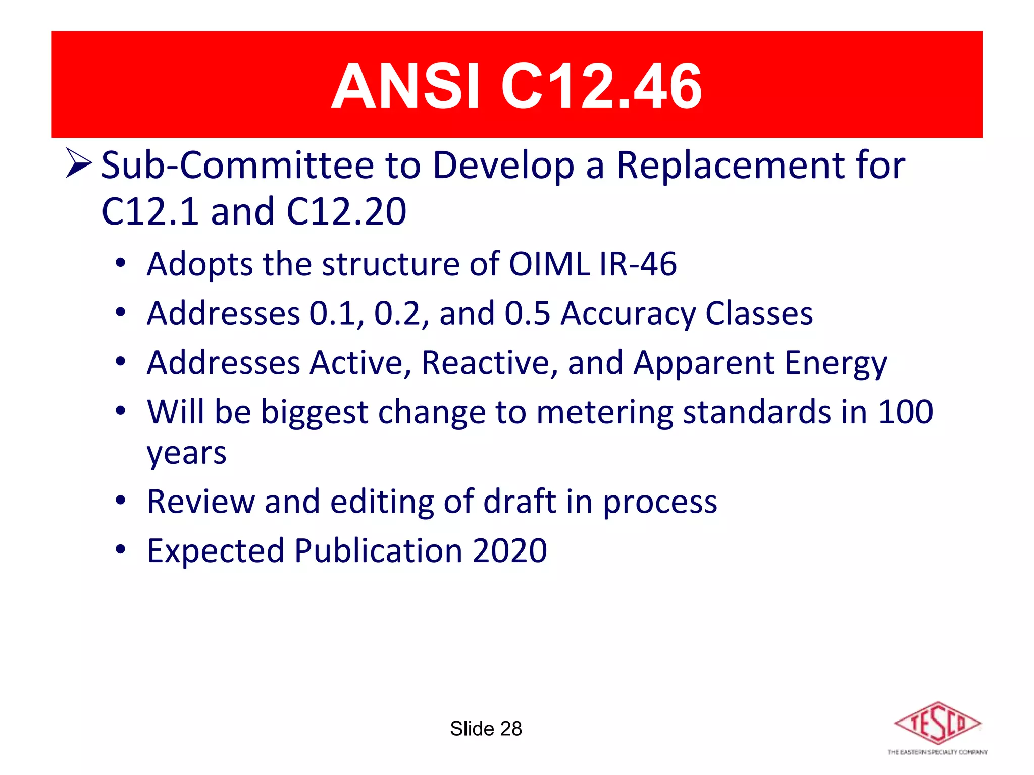 ANSI C12 Standards Update | PPTX