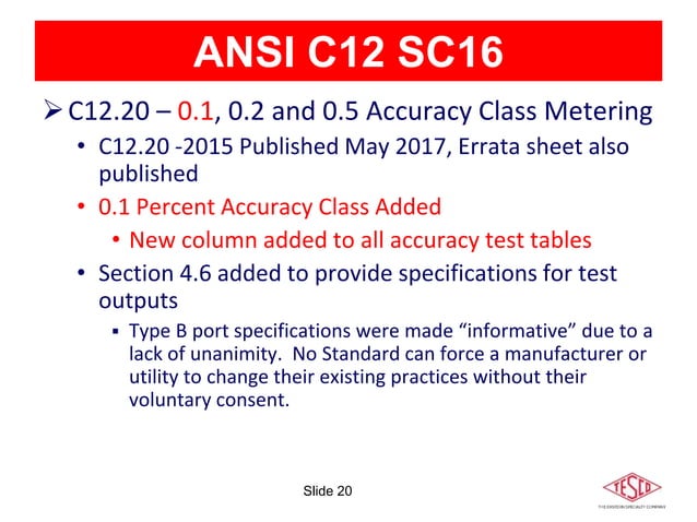 ANSI C12 Standards Update | PPTX