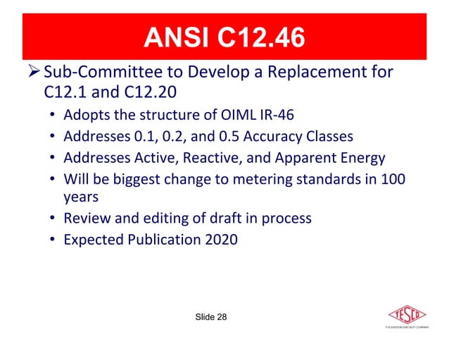 ANSI C12 Standards Update | PPTX