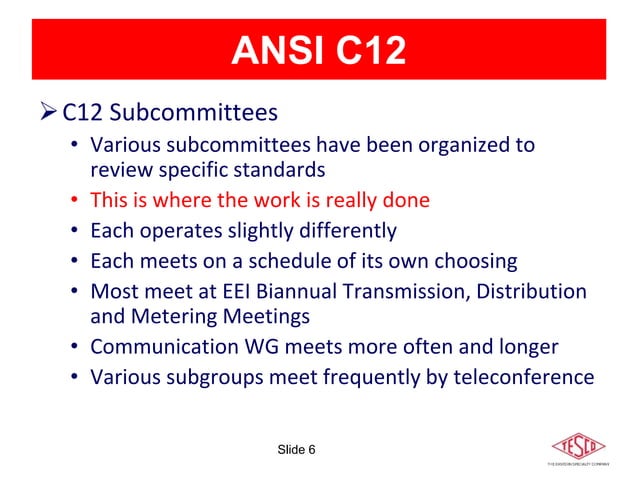 ANSI C12 Standards Update | PPTX