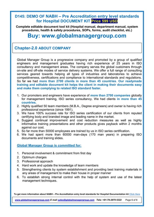 Demo of NABH Documentation Kit for Pre Accreditation | PDF