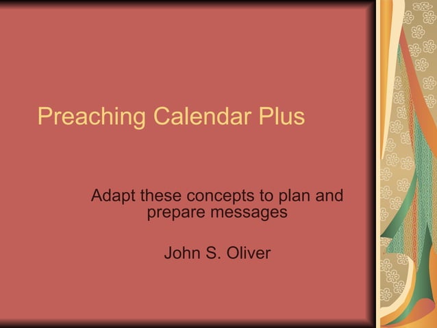 Preaching Calendar Plus | PPT