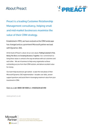 Preact Dynamics 365 Partner Program | PDF
