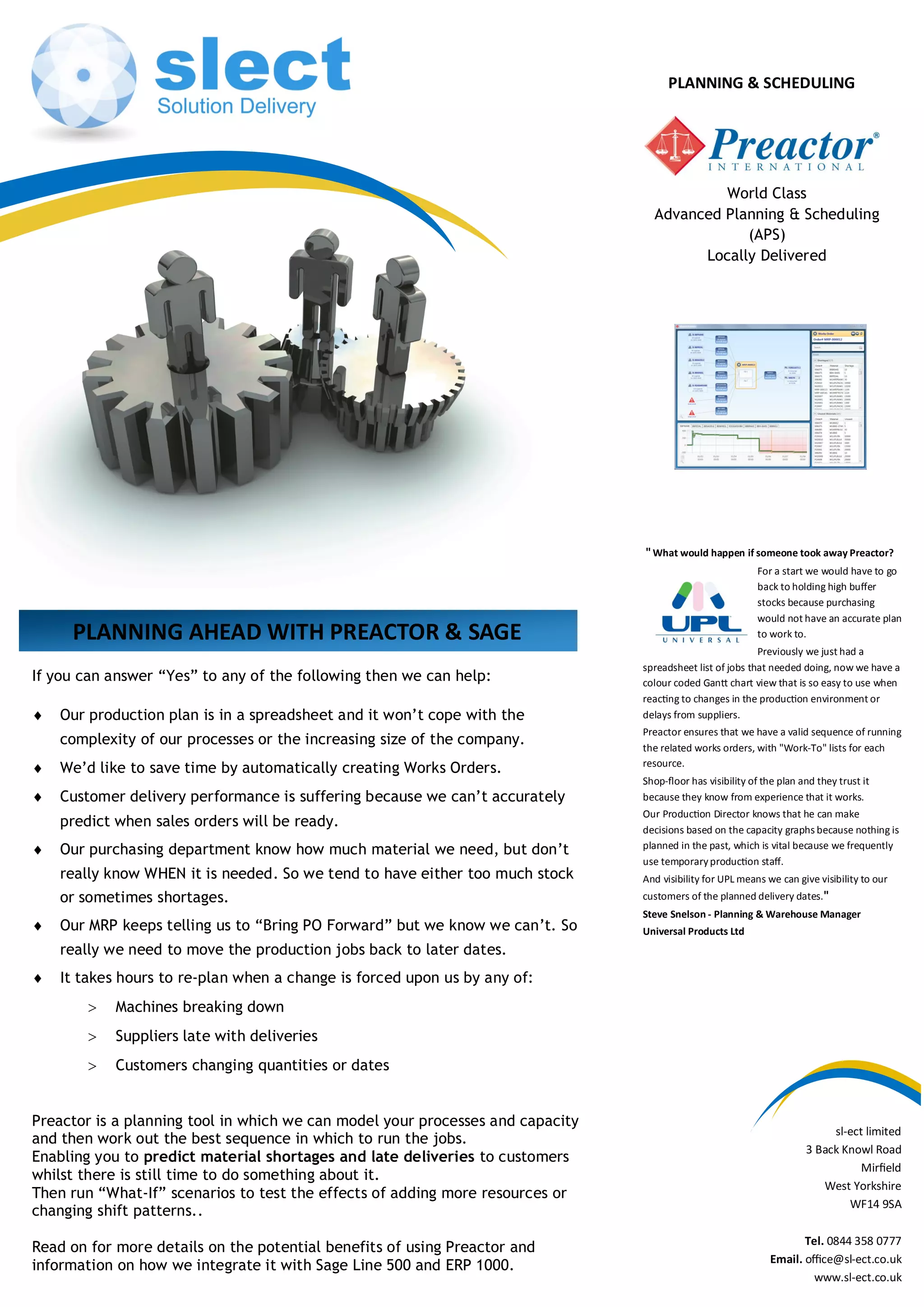 Preactor Sage1000 Integration | PDF