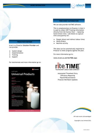 Preactor Sage1000 Integration | PDF