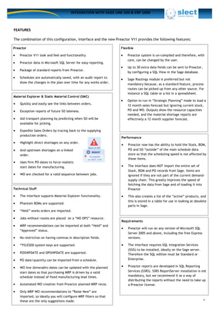 Preactor Sage1000 Integration | PDF