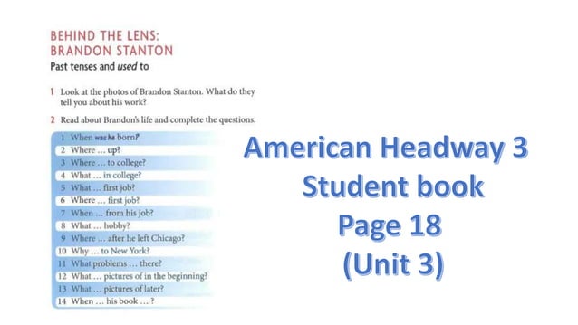 American Headway 3 Student book exercises | PPTX