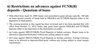 Pre advances against nr(e)ra and fcnr (b)(11) | PPTX | Currencies | Economy