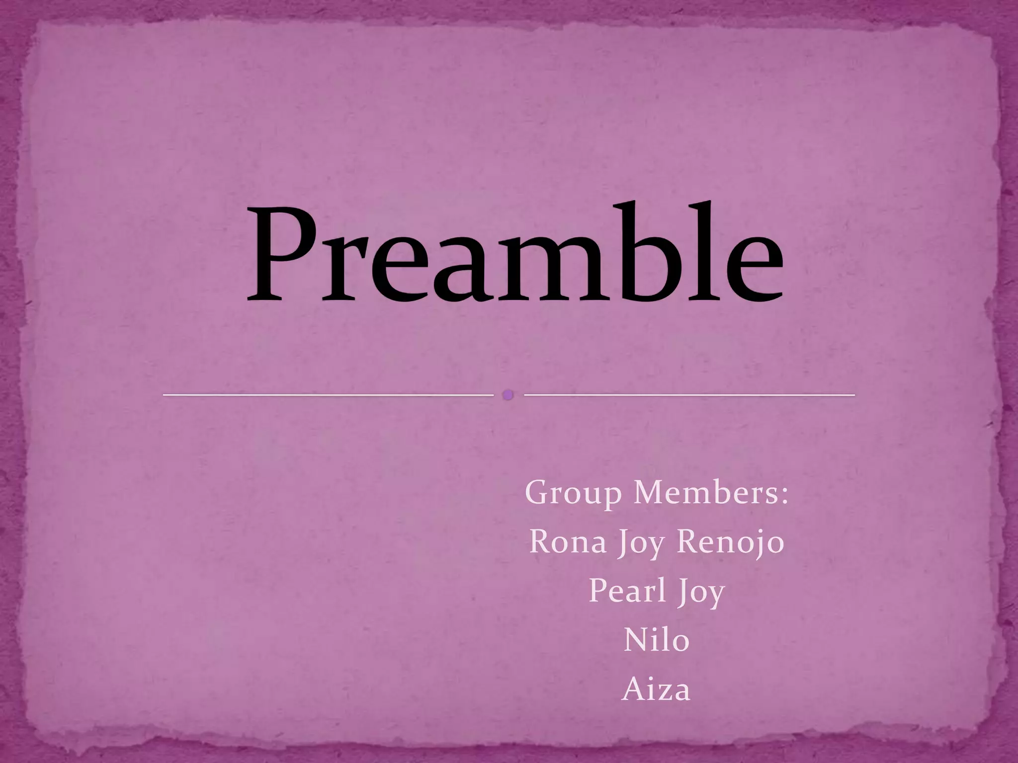 Preamble | PPT