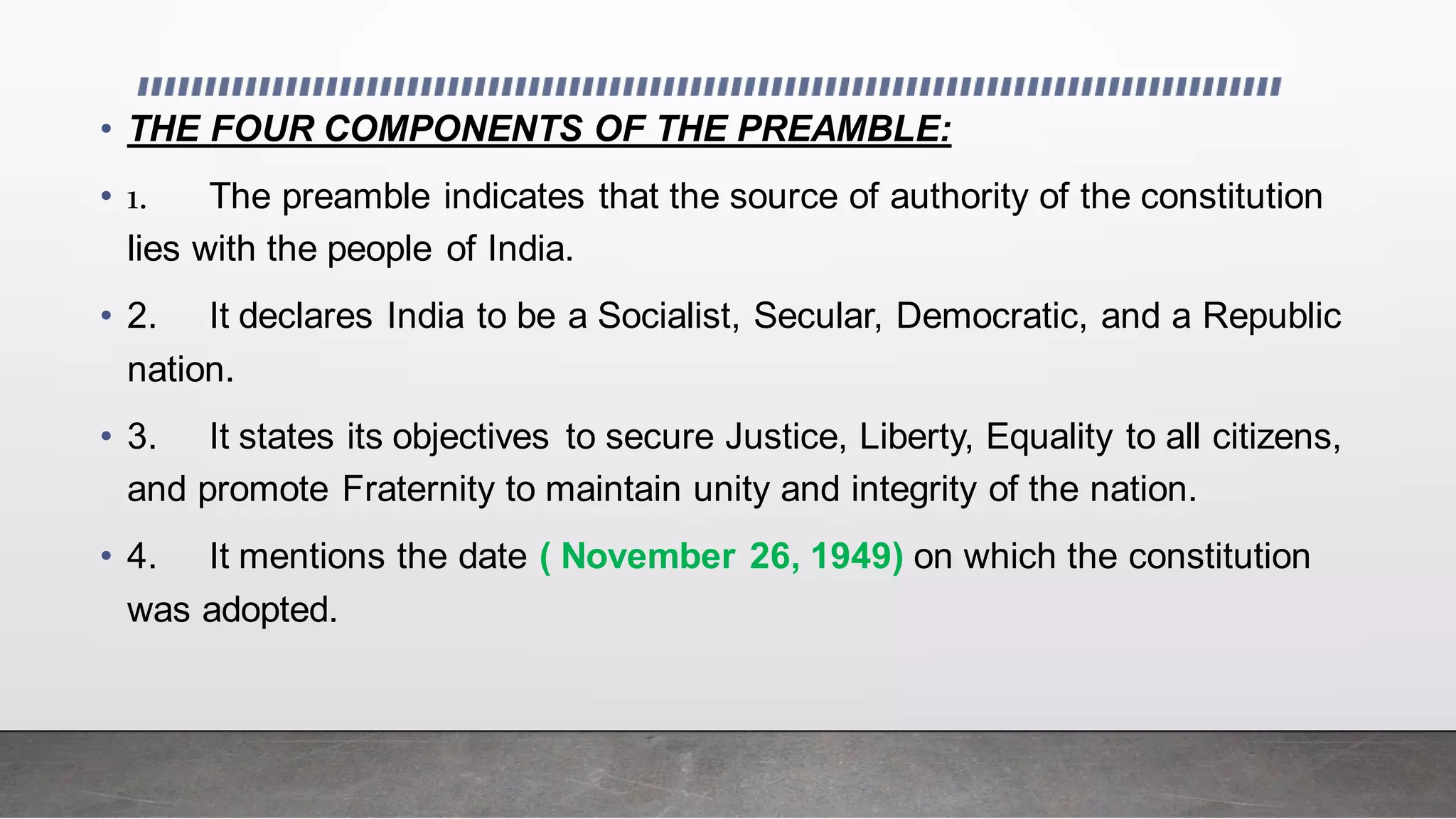 PREAMBLE ( THE CONSTITUTION OF INDIA) | PDF
