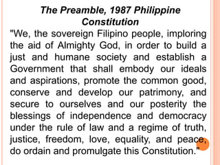PREAMBLE IN THE PHILIPPINE CONSTITUTIONS | PPTX