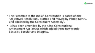 Preamble of Indian Constitution brief history .pptx