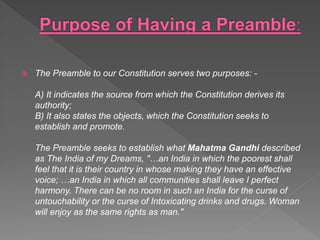 GFGC CHIKKABASUR ( Preamble of the constitution of india ) | PPT