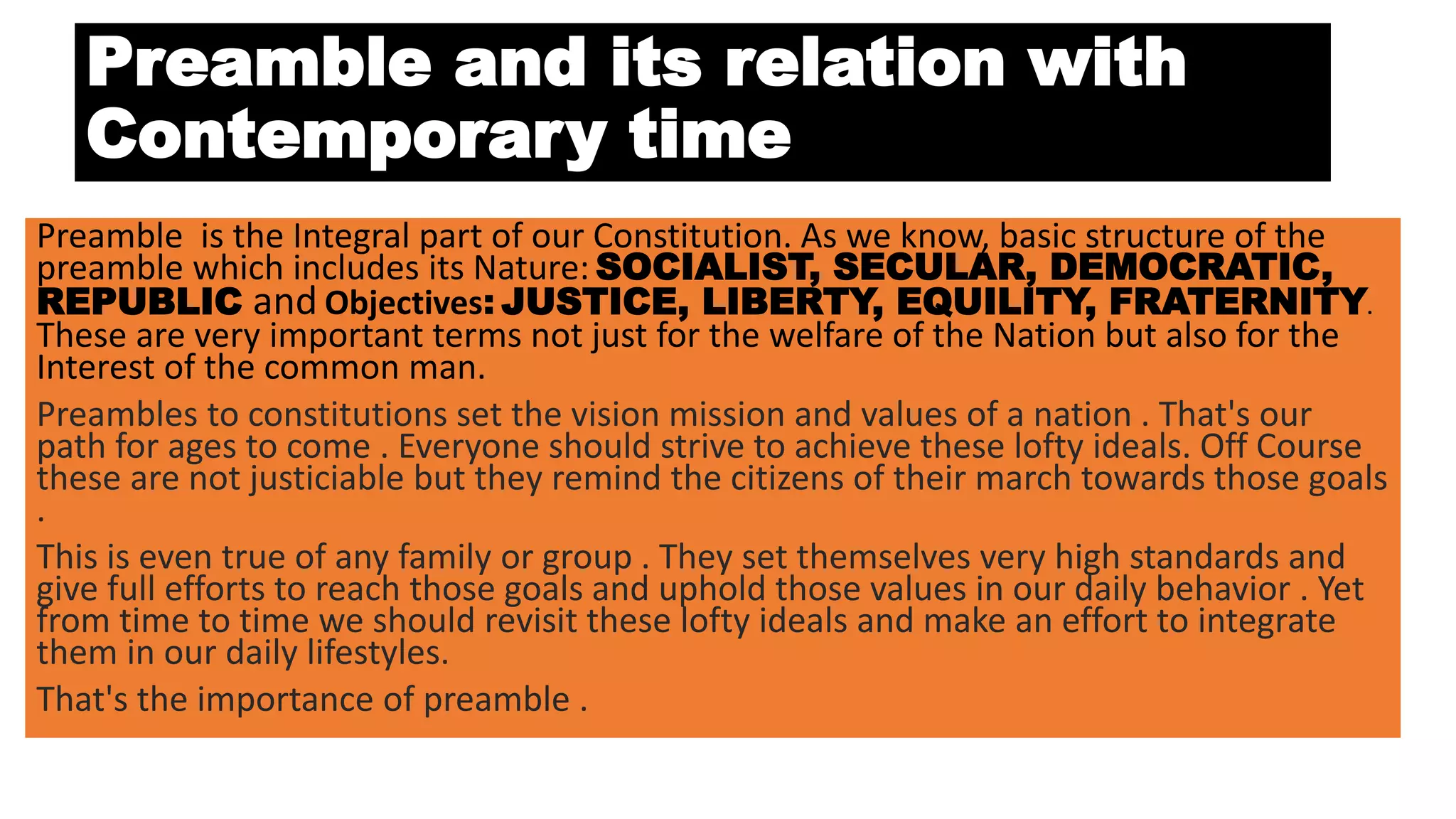 Preamble of the constitution of india | PPTX