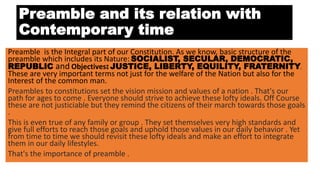 Preamble of the constitution of india | PPTX