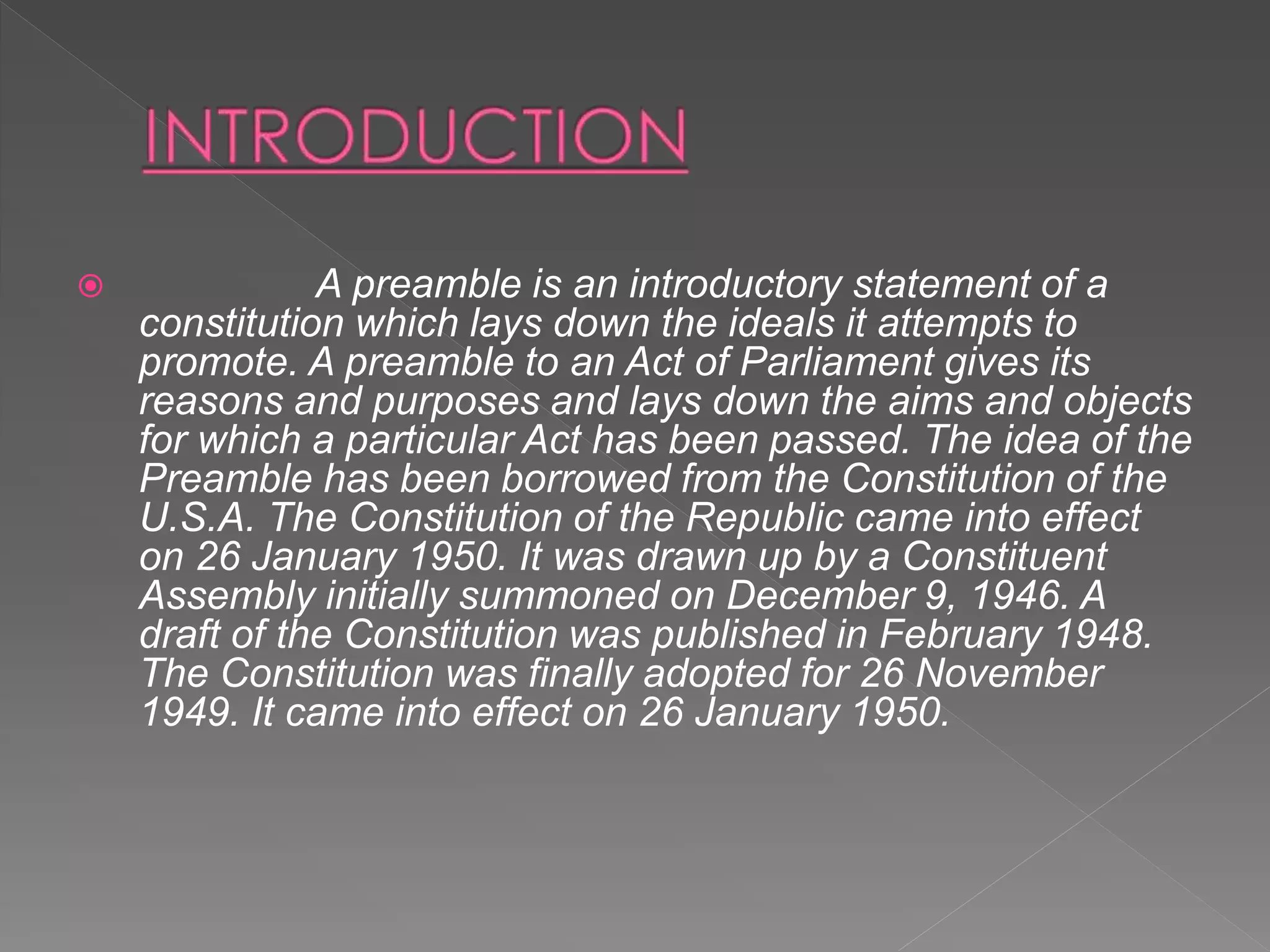 Preamble of the constitution of india | PPT
