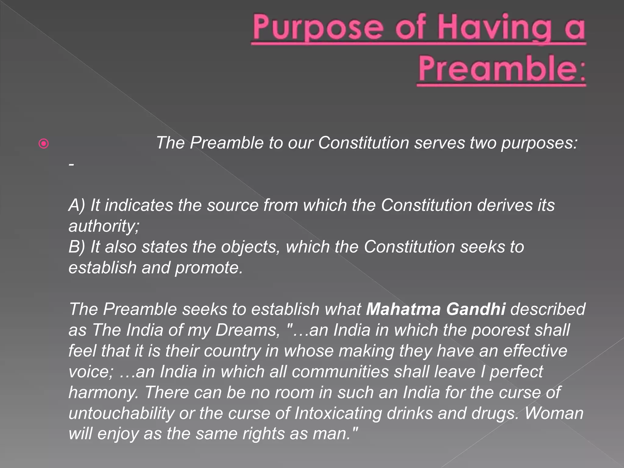 Preamble of the constitution of india | PPT