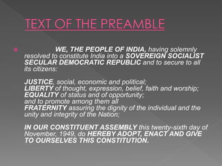 Preamble of the constitution of india | PPT