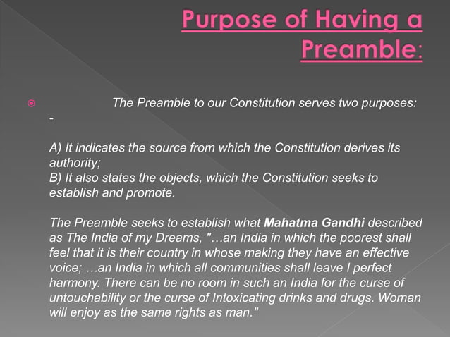 Preamble of the constitution of india | PPT