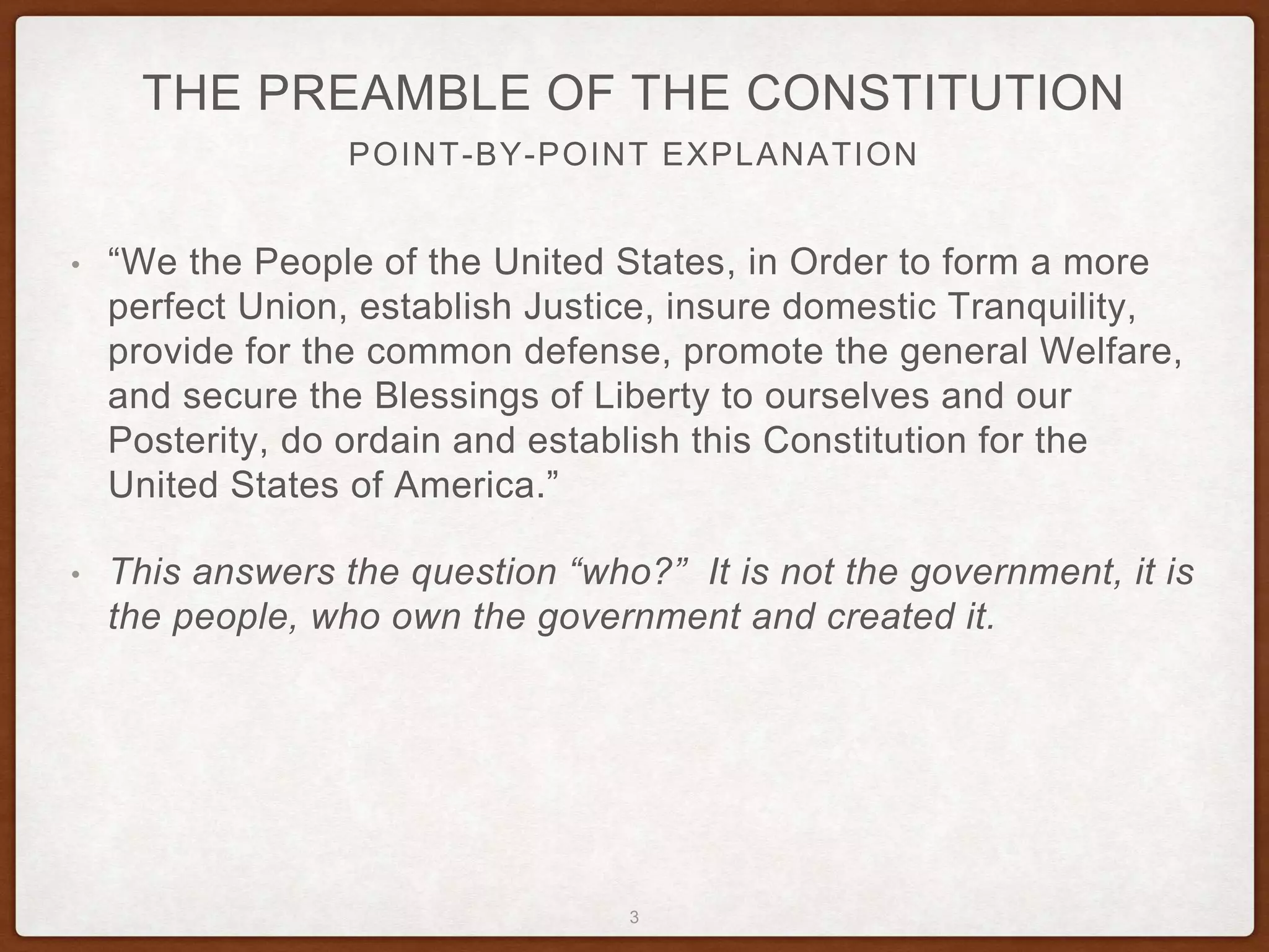 Preamble of the Constitution of the United States | PPTX
