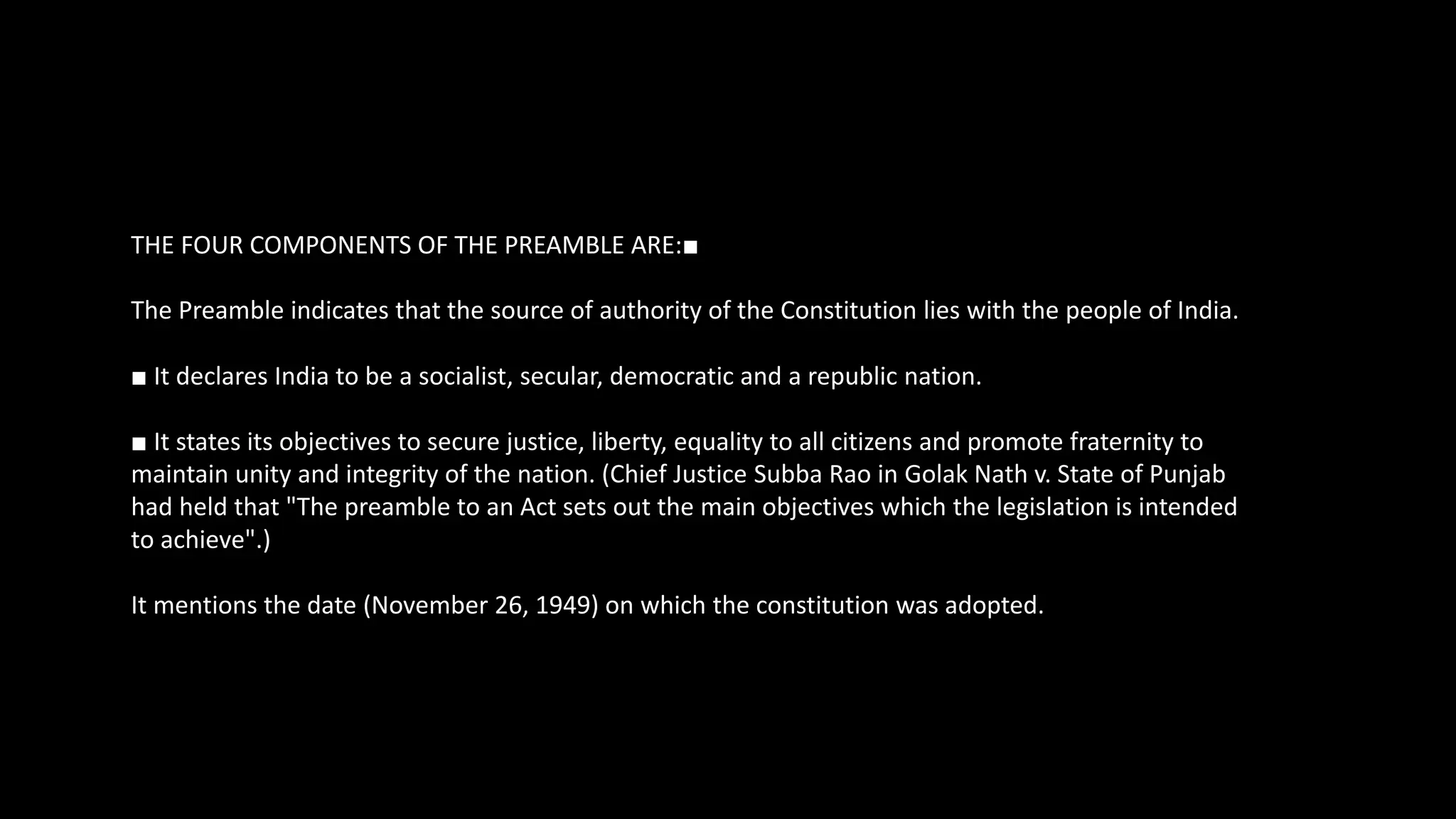 Preamble constitution of India law and engineering | PPT