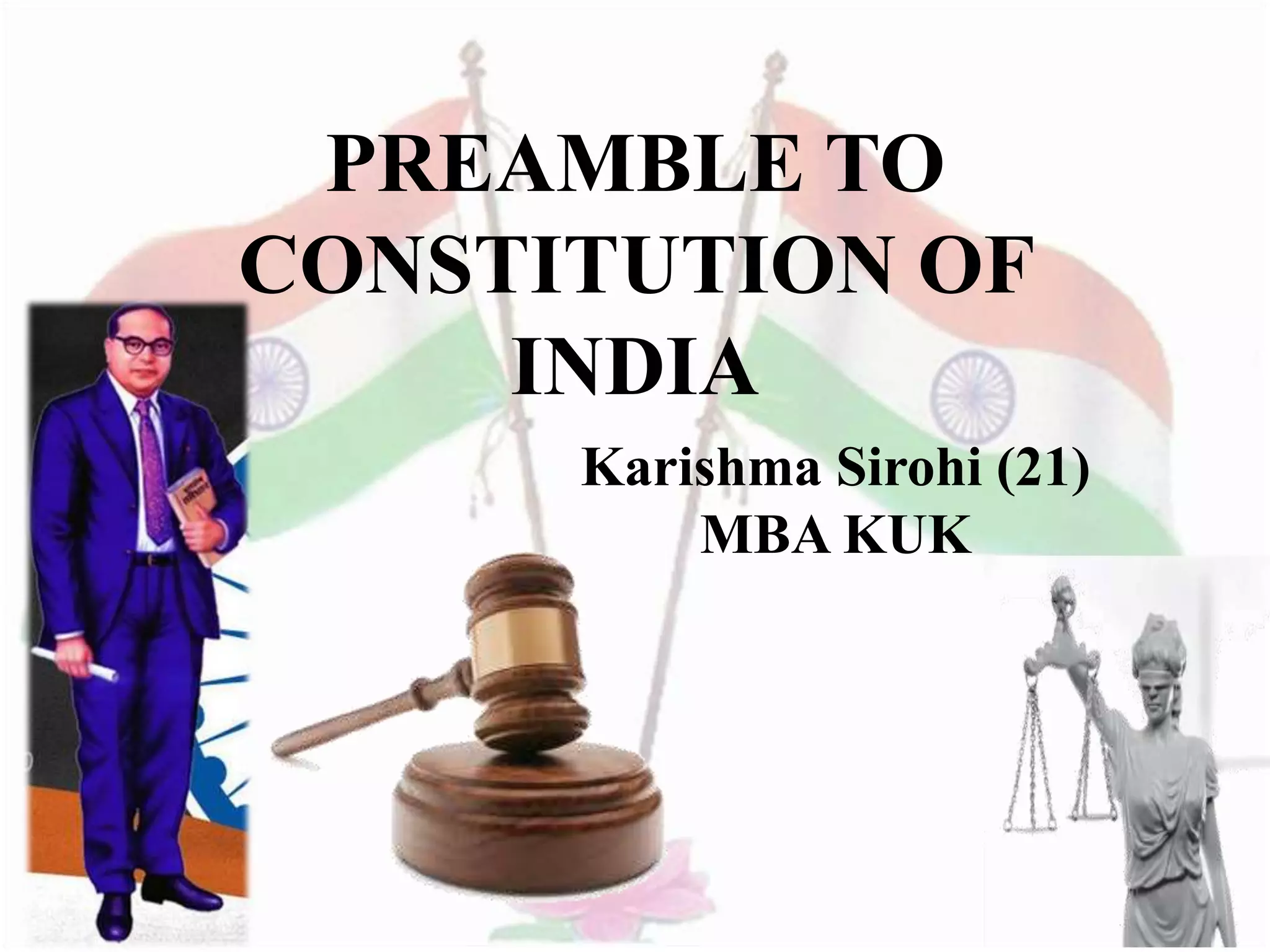 Preamble to constitution of india | PPTX