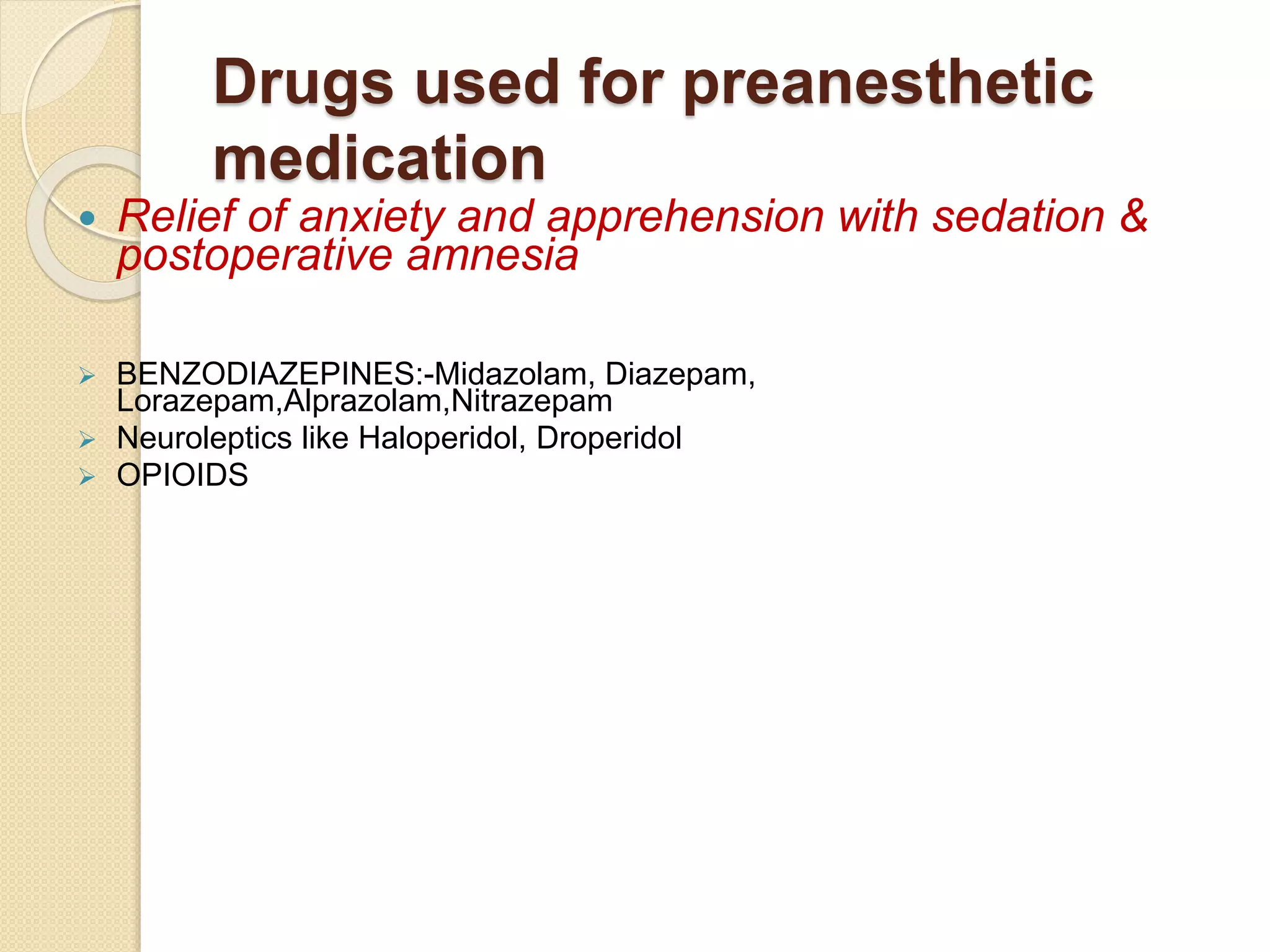Preanaesthetic medication by arundev | PPTX