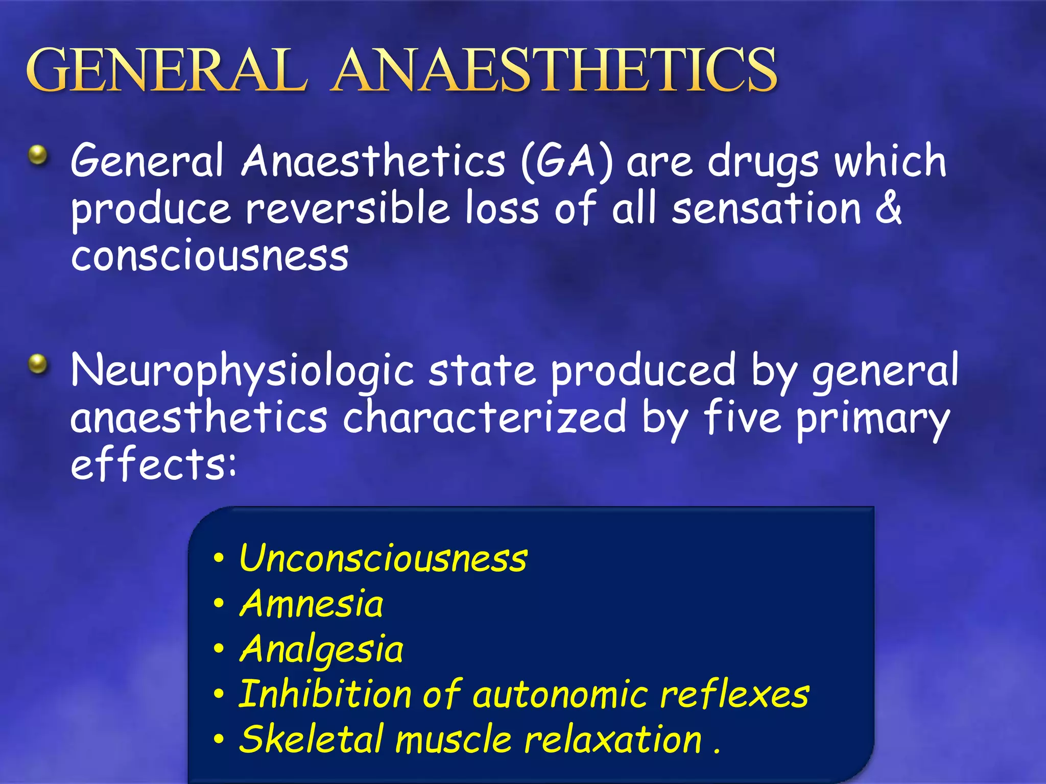 Preanaesthetic medication & general anaesthetics | PPTX
