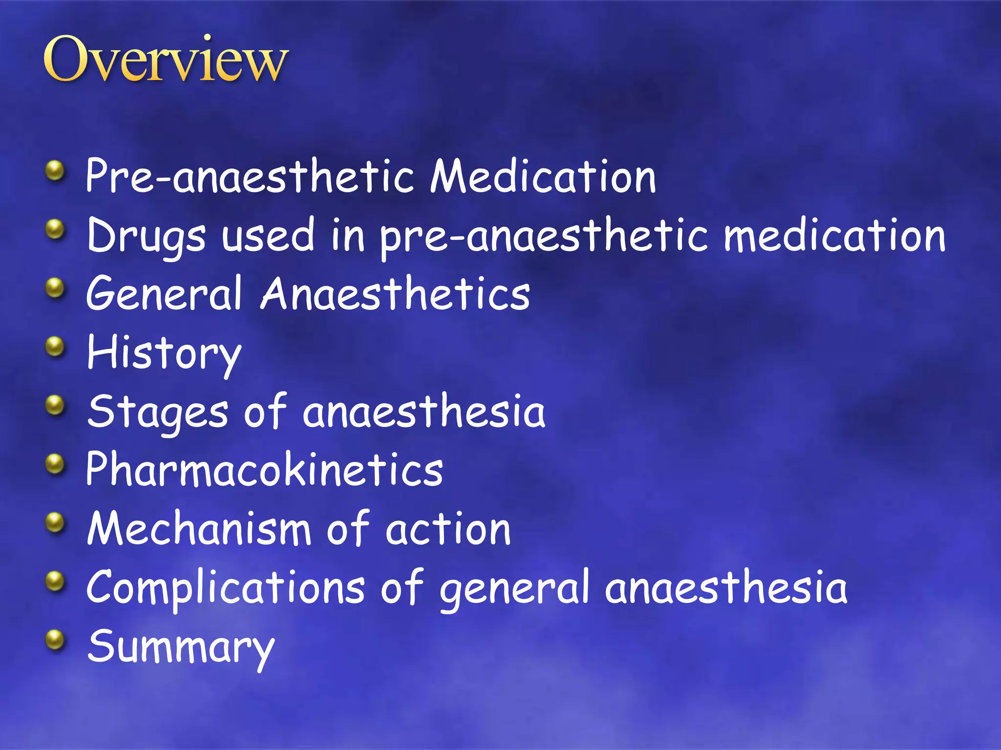 Preanaesthetic medication & general anaesthetics | PPTX