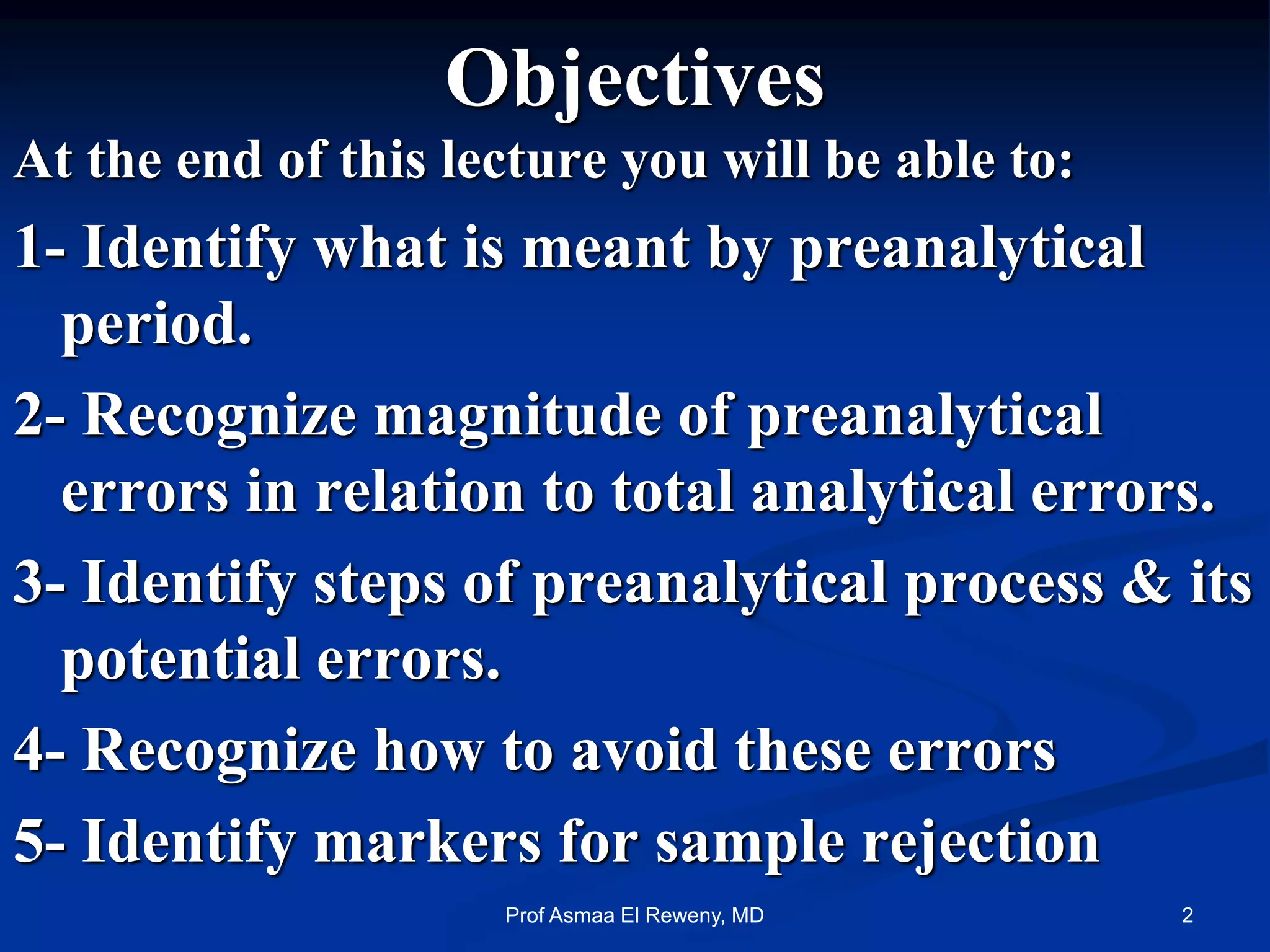 Preanalytical error clinical chemical tests | PDF